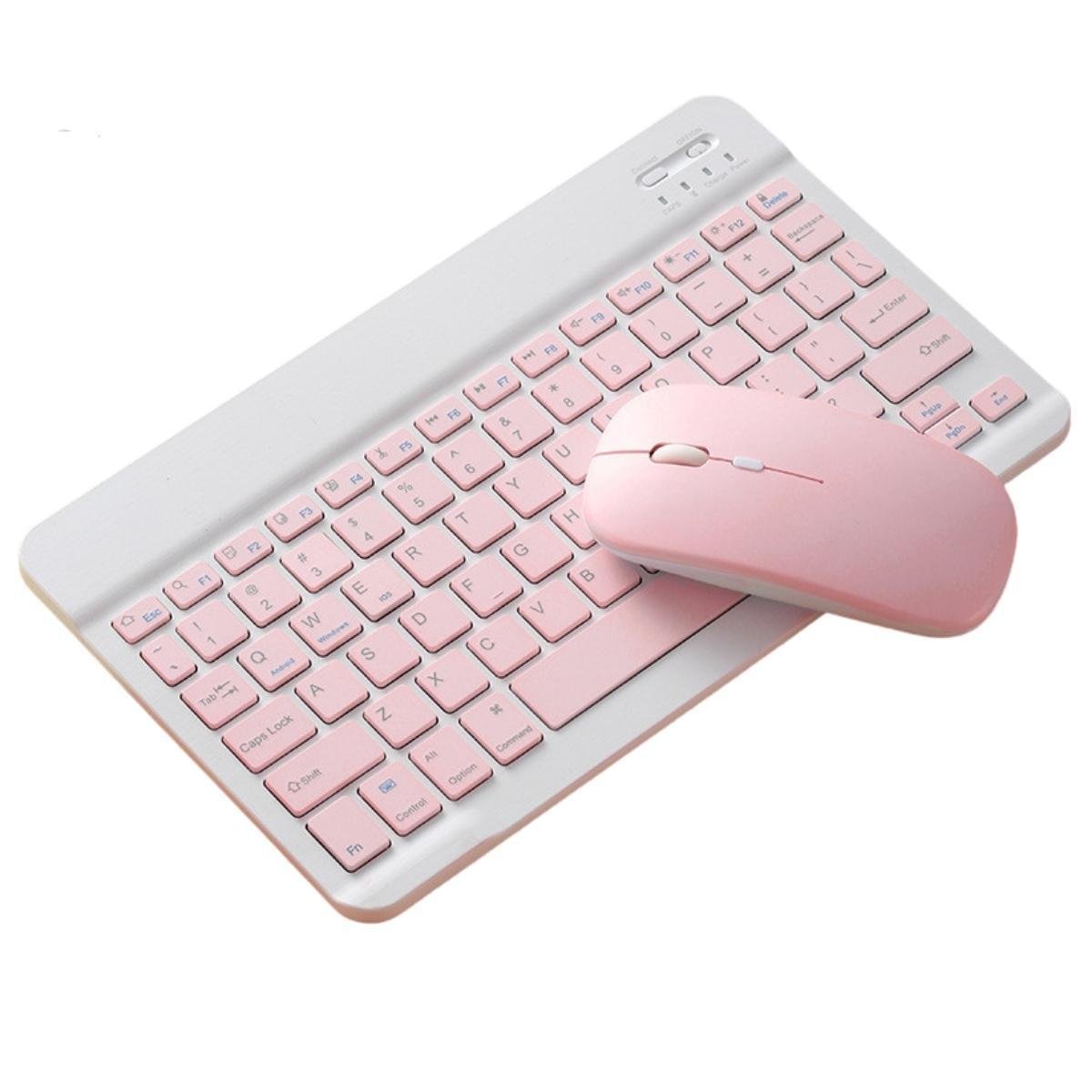 Kit Teclado e Mouse Bluetooth P/ Tablet Fire Hd10 2021 Rosa ...