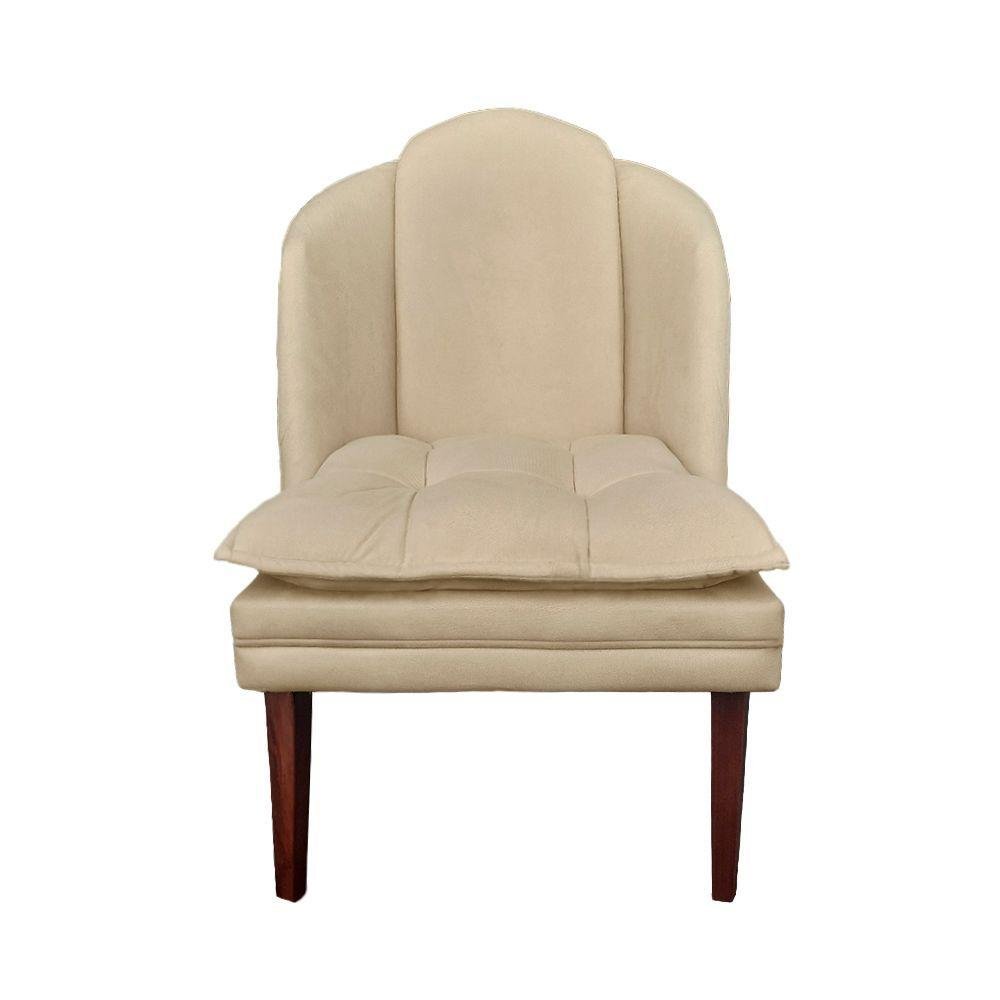 Poltrona Decorativa Raquel Suede Bege Rosado - Dominic Decor ...