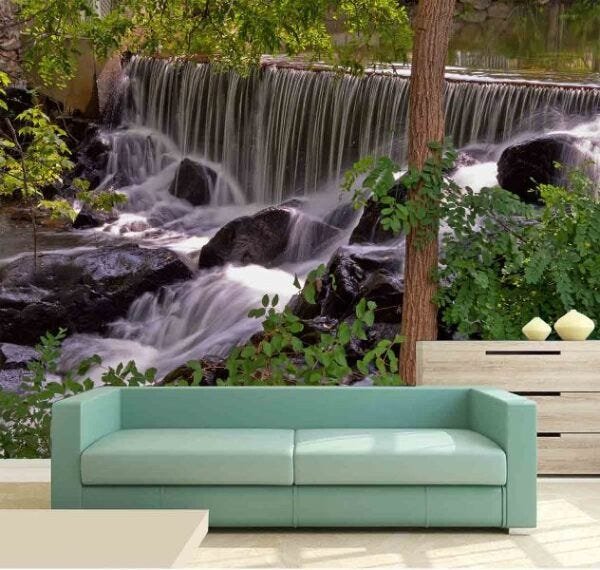 Papel de Parede - Paisagens Cachoeira 3d 3,75m² na 030 | MadeiraMadeira