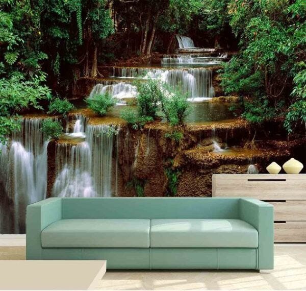 Papel de Parede - Paisagens Cachoeira 3D 3M² na 070 | MadeiraMadeira