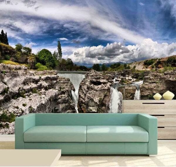 Papel de Parede - Paisagens Cachoeira 3d 3,75m² na 056 | MadeiraMadeira