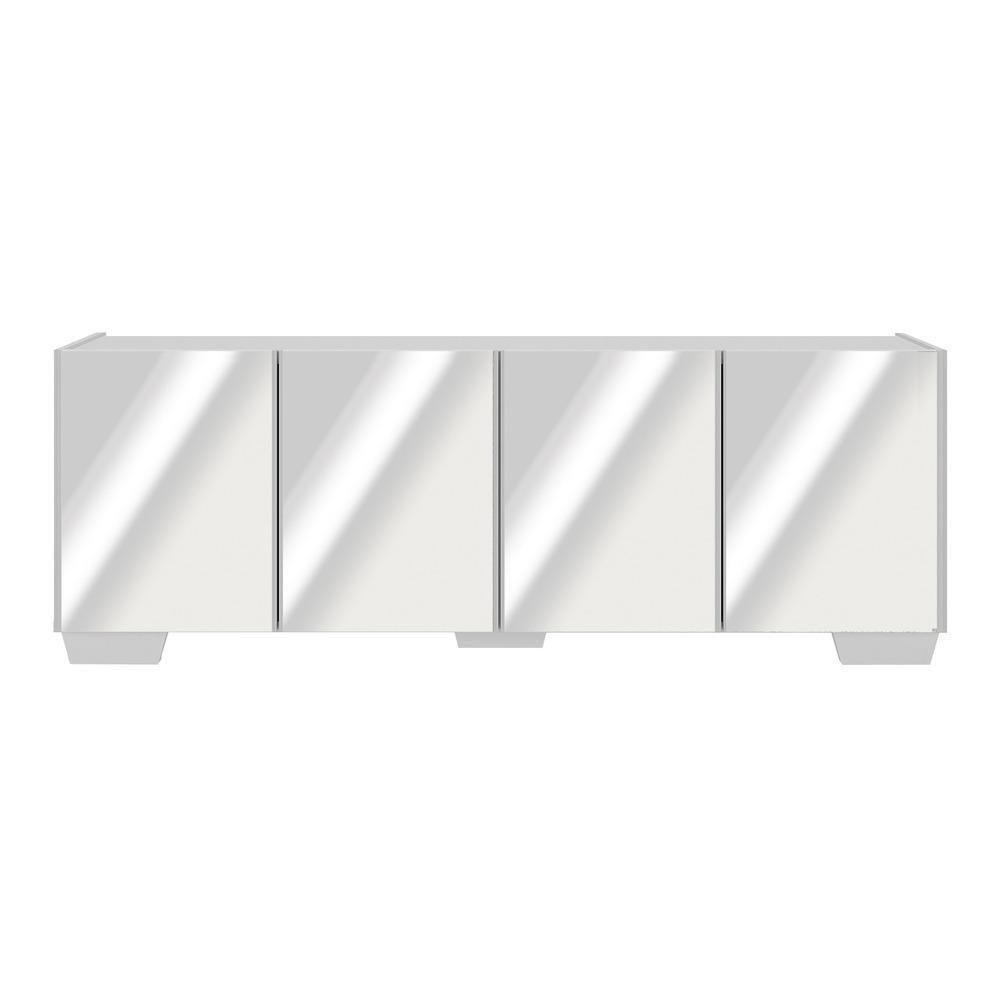 Rack Tv até 50 Polegadas com Espelhos Mp1083 Branco Branco | MadeiraMadeira