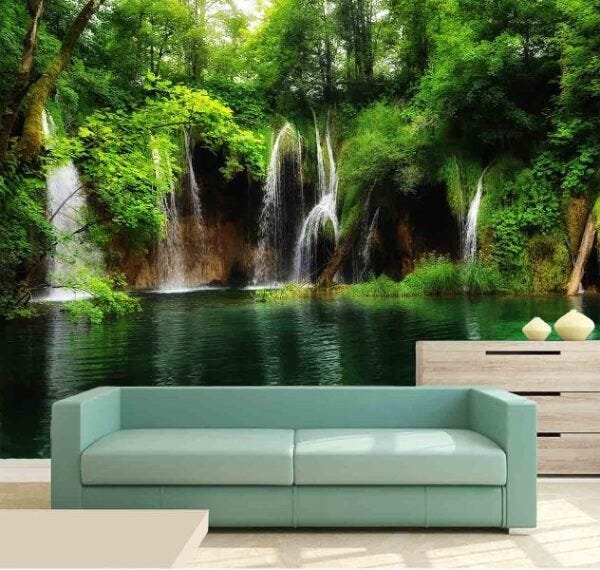 Papel de Parede - Paisagens Cachoeira 3D 3M² na 024 | MadeiraMadeira