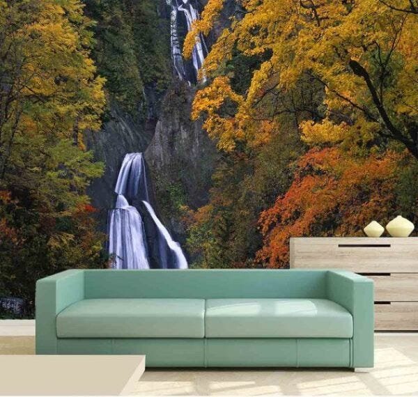 Papel de Parede - Paisagens Cachoeira 3d 3,75m² na 060 | MadeiraMadeira