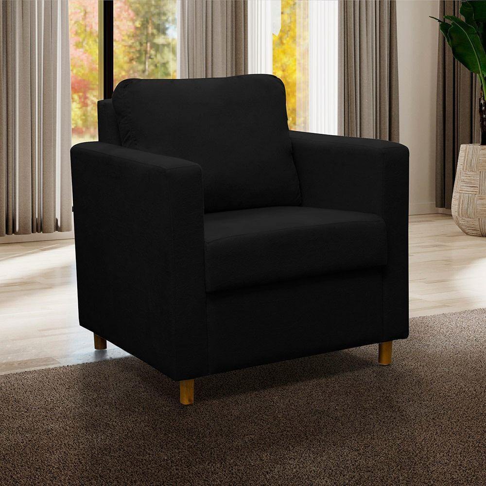 Poltrona De Descanço Confortável Preto Luisa Amo Móveis | MadeiraMadeira