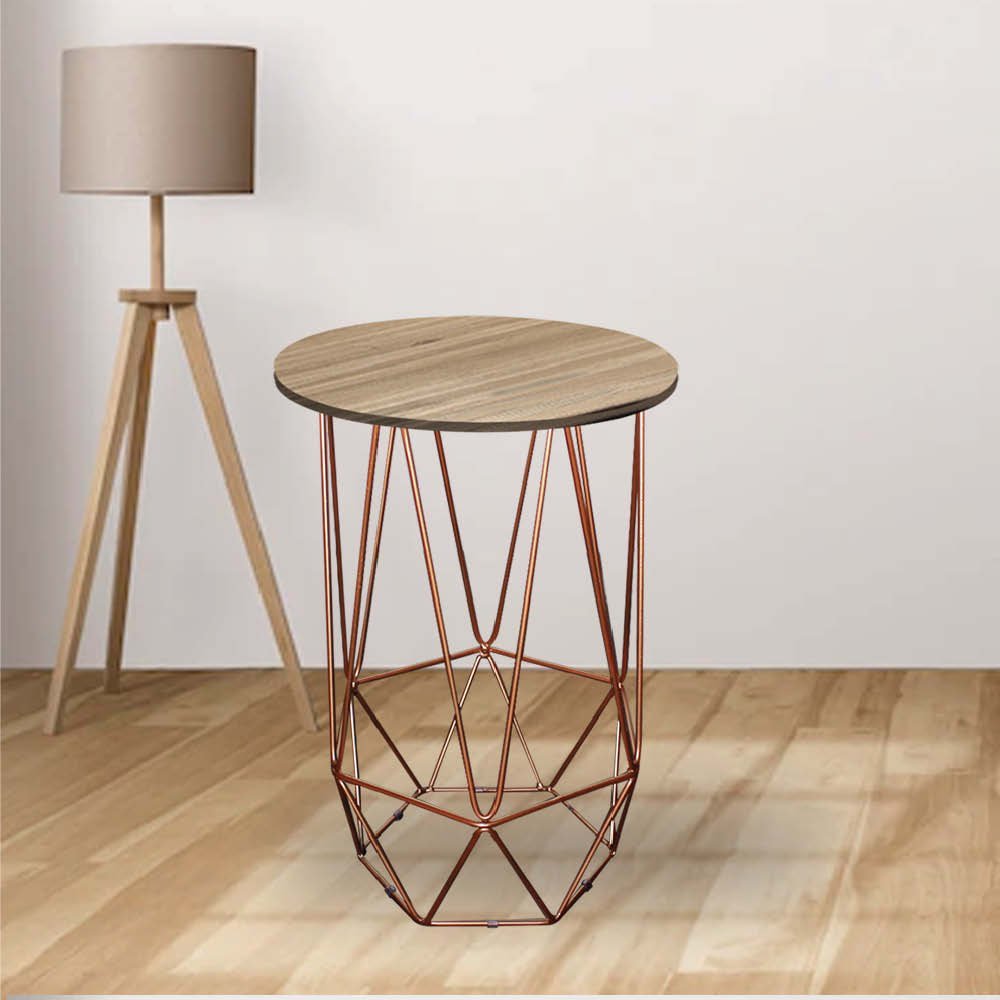 Kit 09 Mesa Lateral de Canto Industrial Lizie Aramado Ferro Bronze ...