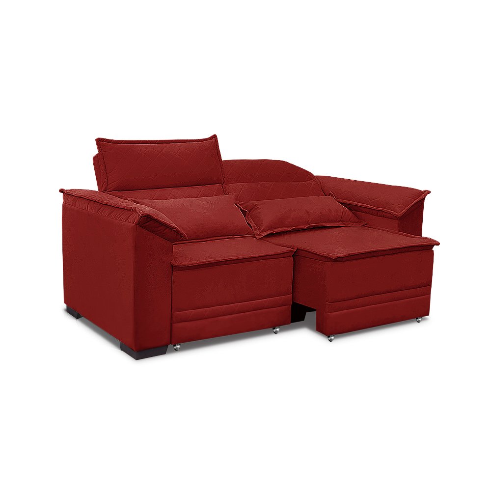 Sofá Prize Inbox com Assento Retrátil e Encosto Reclinável em Tecido ...