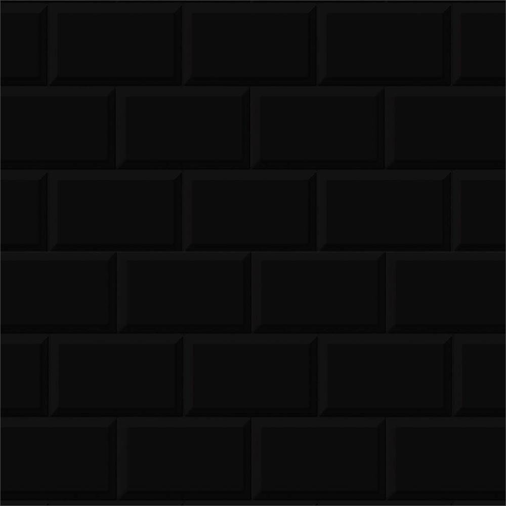 Revestimento Hd Brilhante Borda Bold Azulejo Preto 34X60Cm | MadeiraMadeira