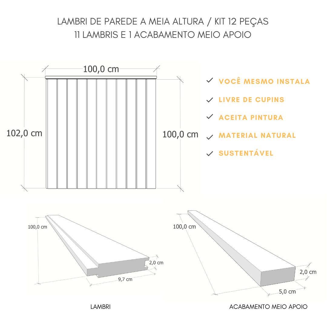 Lambri Painel de Madeira para Parede | MadeiraMadeira