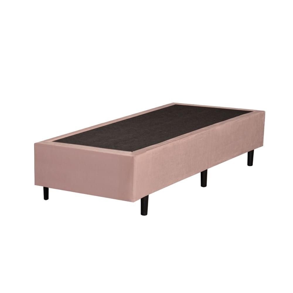 Base Box Solteiro Suede Rosé 78Cm Largura | MadeiraMadeira