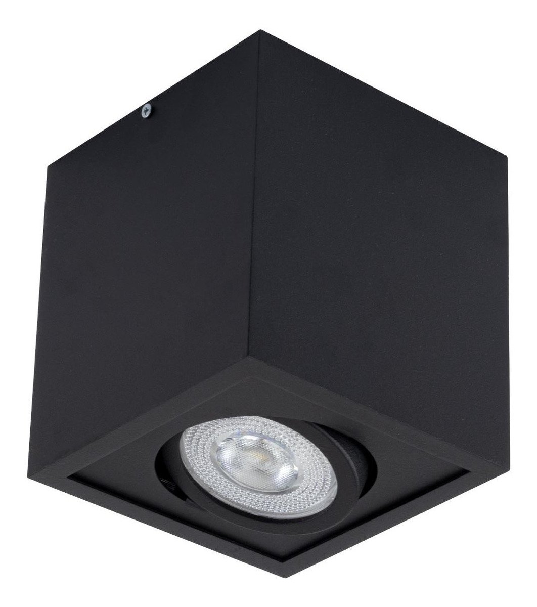 Plafon Spot Sobrepor Quadrado Box Preto Orluce + LED PAR20 Br. Frio ...