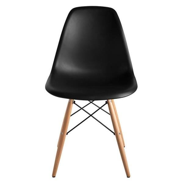 Cadeira Charles Eames Base Polipropileno Design Eiffel Cor Preta ...