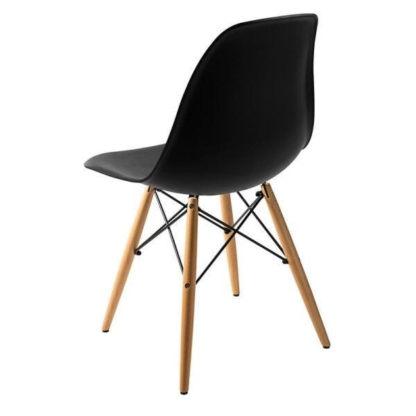Cadeira Charles Eames Base Polipropileno Design Eiffel Cor Preta ...