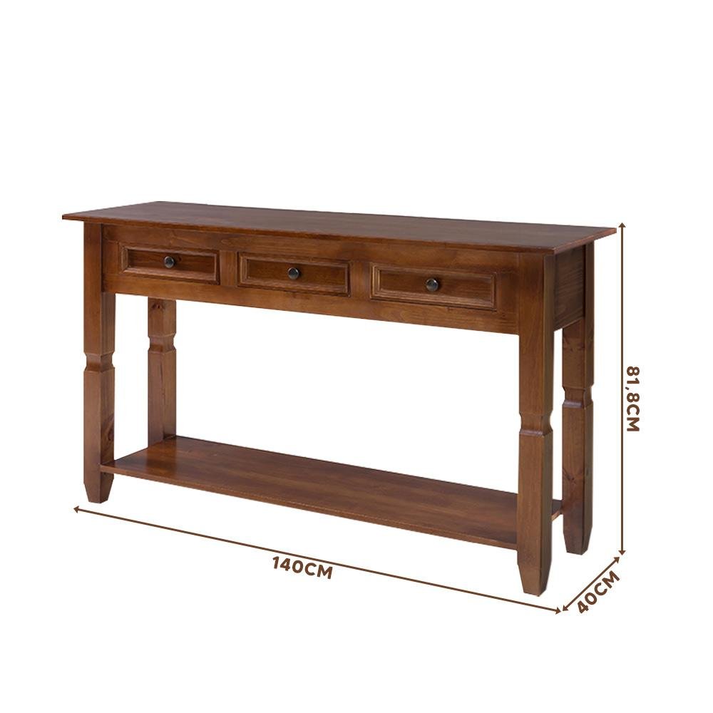 Aparador Rústico De Madeira Maciça 3 Gavetas Shop JM | MadeiraMadeira