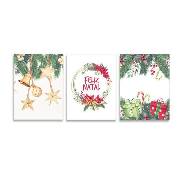 Quadro Feliz Natal Comemorativo Para Decorar 22X30 | MadeiraMadeira