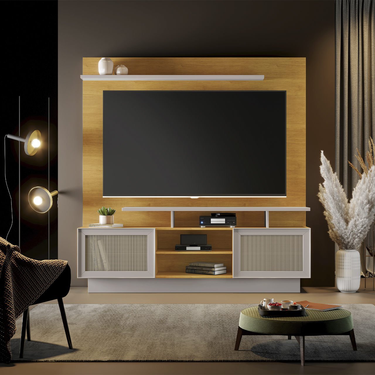 Estante Home Impulso para TV de Até 65 Polegadas JCM Movelaria CINAMOMO FOSCO/OFF JCM ...