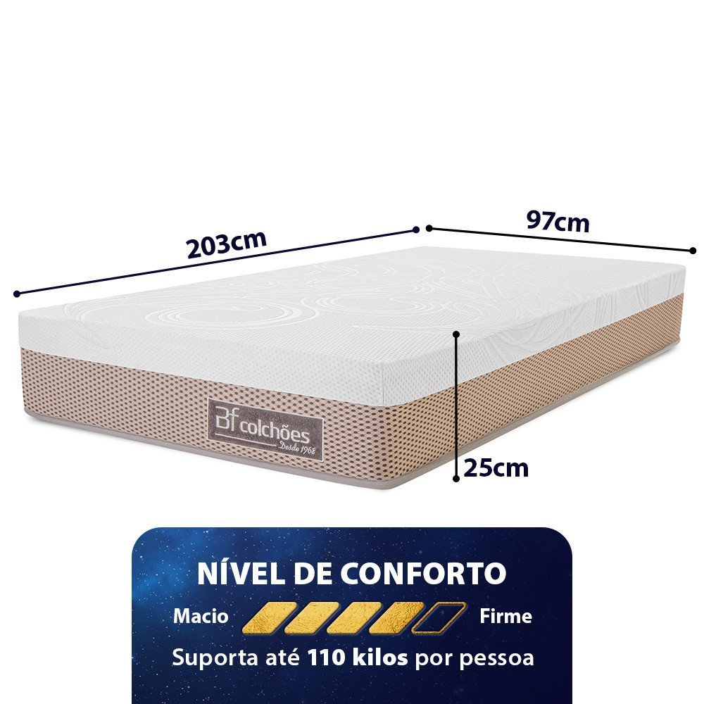 Colchão Bf Colchoes Solteirão Ortopédico Firme a Vácuo Premium Original ...