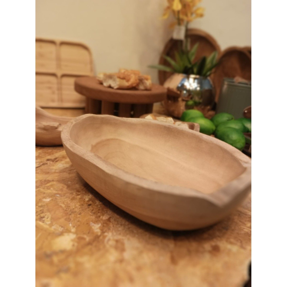 Bowl Gamela Madeira Rustico Teka Thaythay Decoracao | MadeiraMadeira