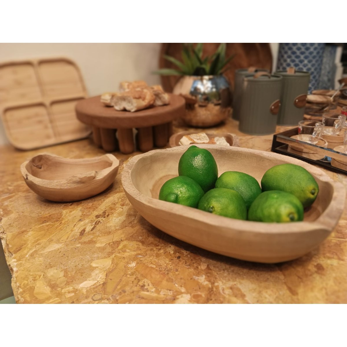 Bowl Gamela Madeira Rustico Teka Thaythay Decoracao | MadeiraMadeira