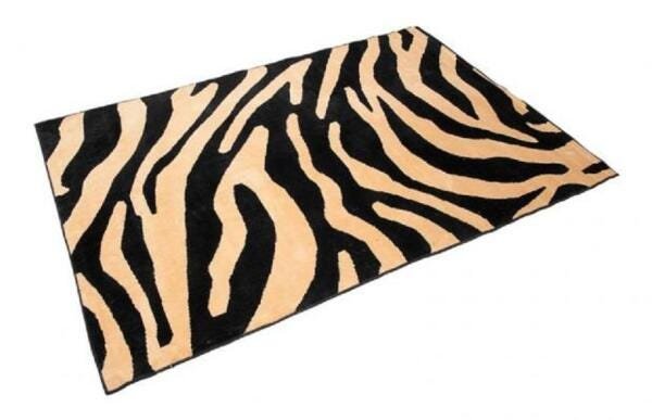 Tapete Villa Textil Melissa Safari 1,00x1,50 Preto | MadeiraMadeira