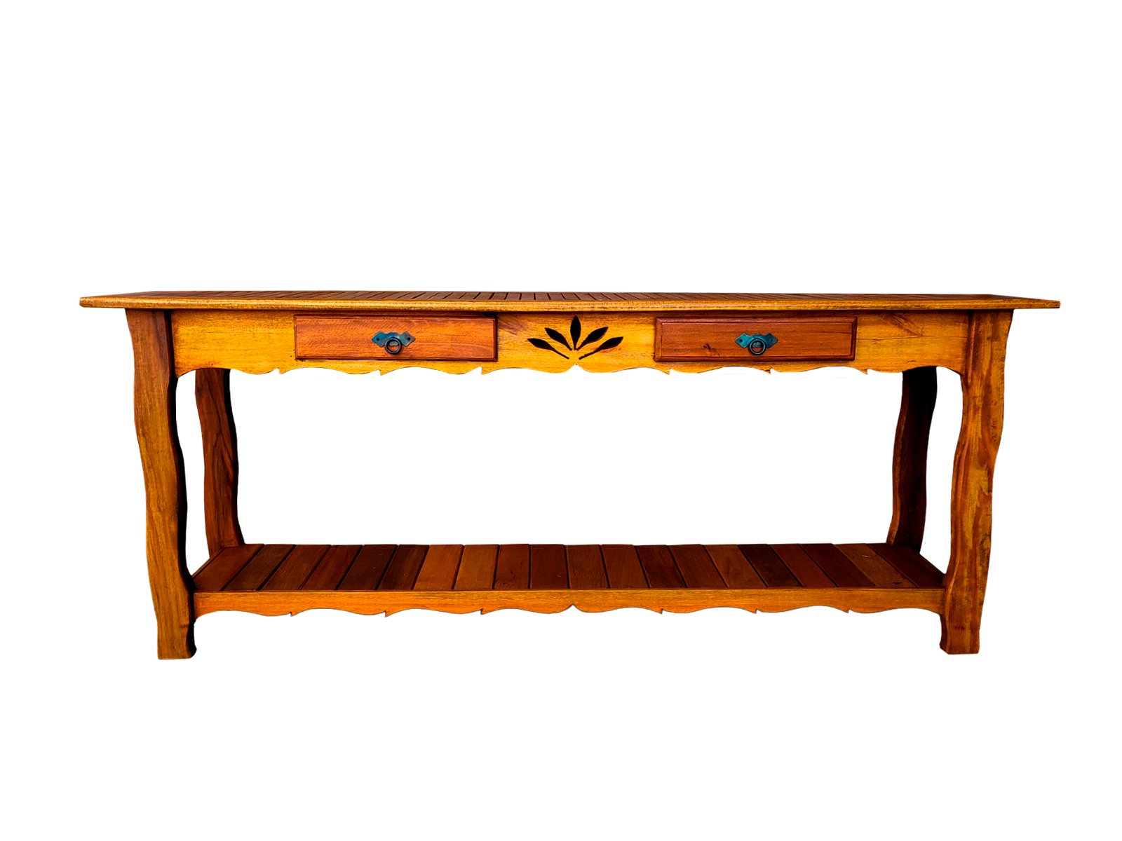 Aparador Rustico Europeu 2m Madeira de Demolição 2 Gavetas 1 Pateleira ...