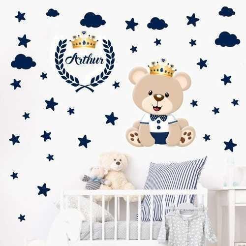 Adesivo Infantil De Parede Ursinho Rei | MadeiraMadeira