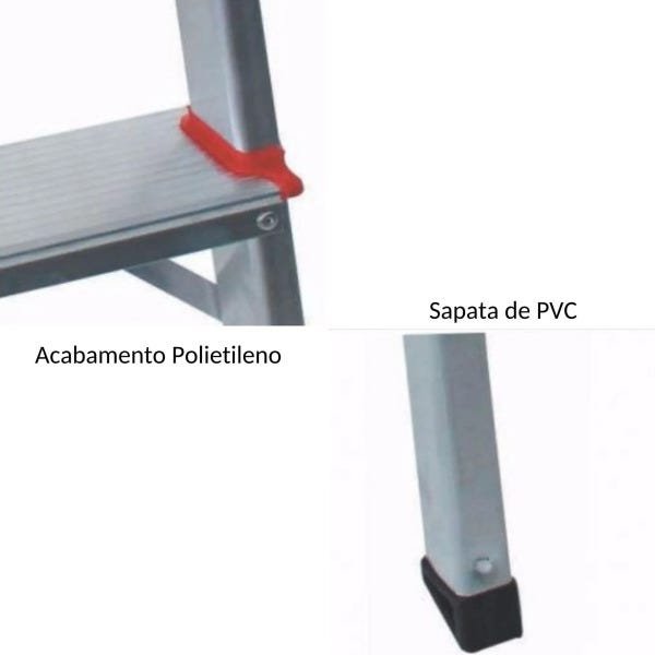 Banqueta Bilateral Apolo Aluminio 2 Degraus | MadeiraMadeira