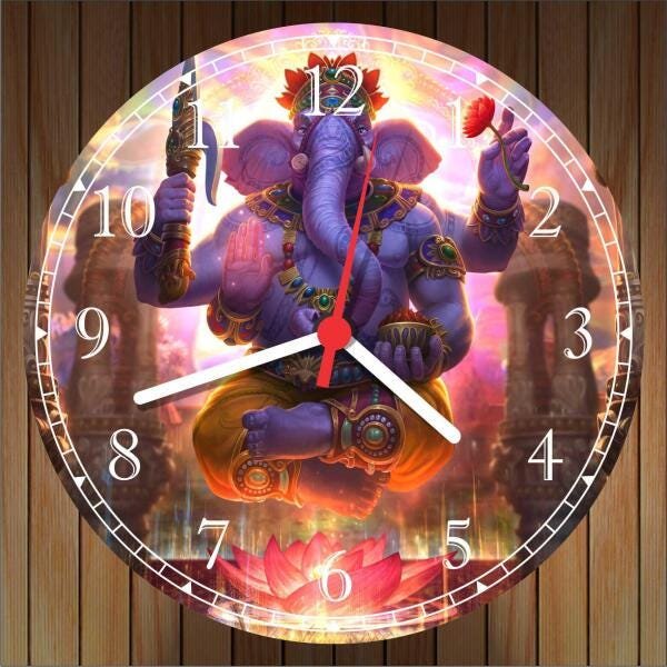 Relógio De Parede Lord Ganesha Deuses Hindu | MadeiraMadeira