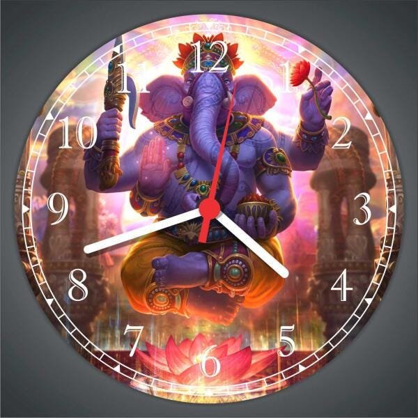 Relógio De Parede Lord Ganesha Deuses Hindu | MadeiraMadeira