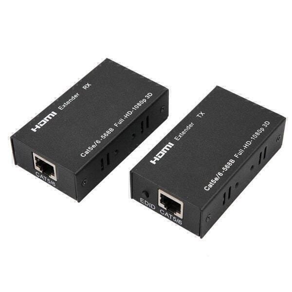 Extensor HDMI Até 60M TV Full Hd Cabo Utp Rede Rj45 Cat5E/6 ...