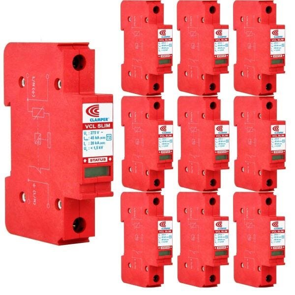 Kit 10 Protetor Elétrico Dps Clamper Anti Raio Vcl 275V 45Ka ...