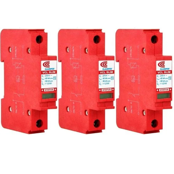 Kit 3 Protetor Elétrico Dps Clamper Anti Raio Vcl 275V 45Ka ...