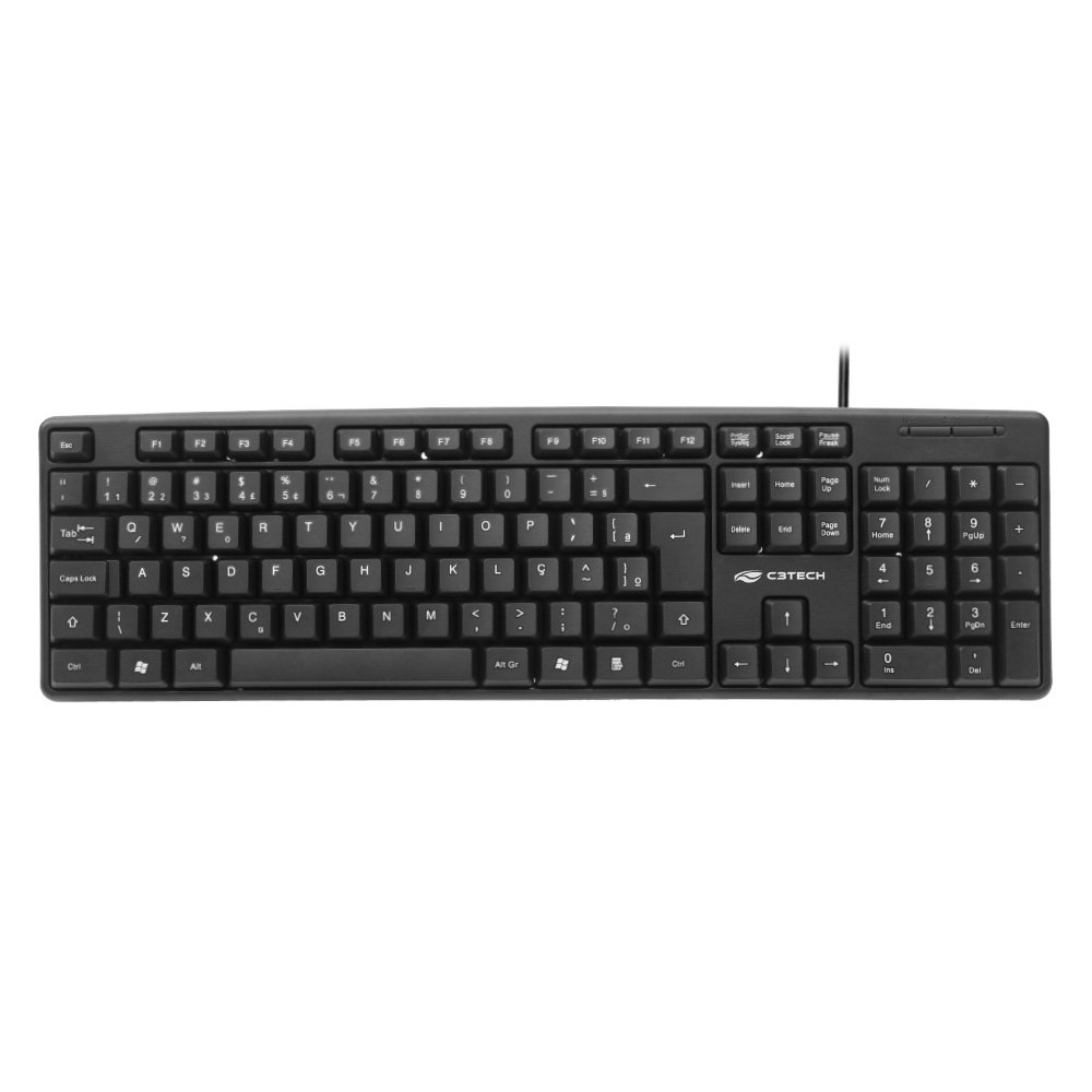Teclado C3-Tech USB Padrão KB-12BKV2 Preto C3 Tech | MadeiraMadeira