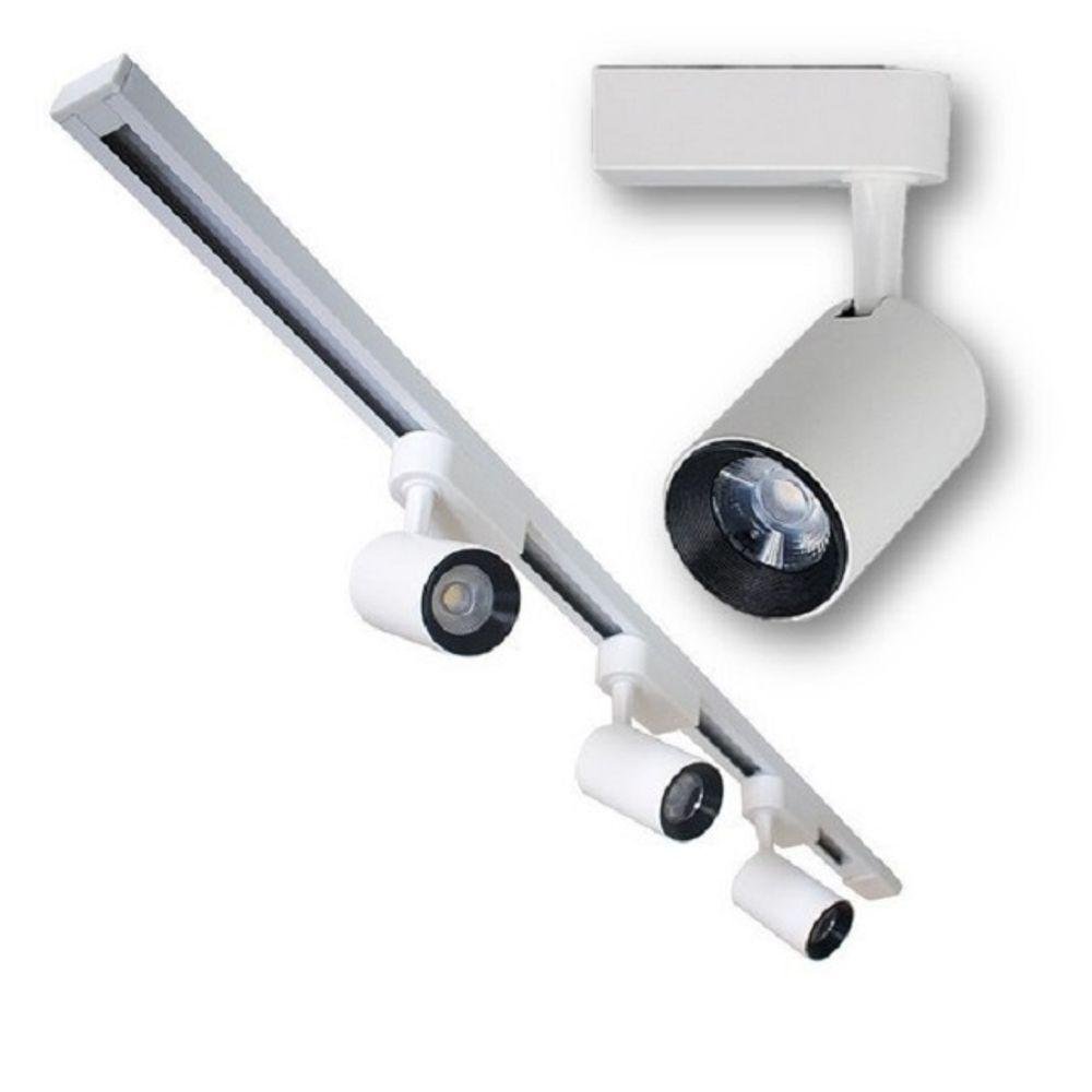 Trilho Eletrificado 3 Spot Led 1 Metro Branco 7w Luz Fria | MadeiraMadeira