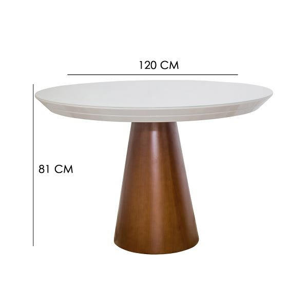Conjunto Mesa Sala Jantar Redonda Laqueada com 1.20 Mt + 4 Cadeiras de ...