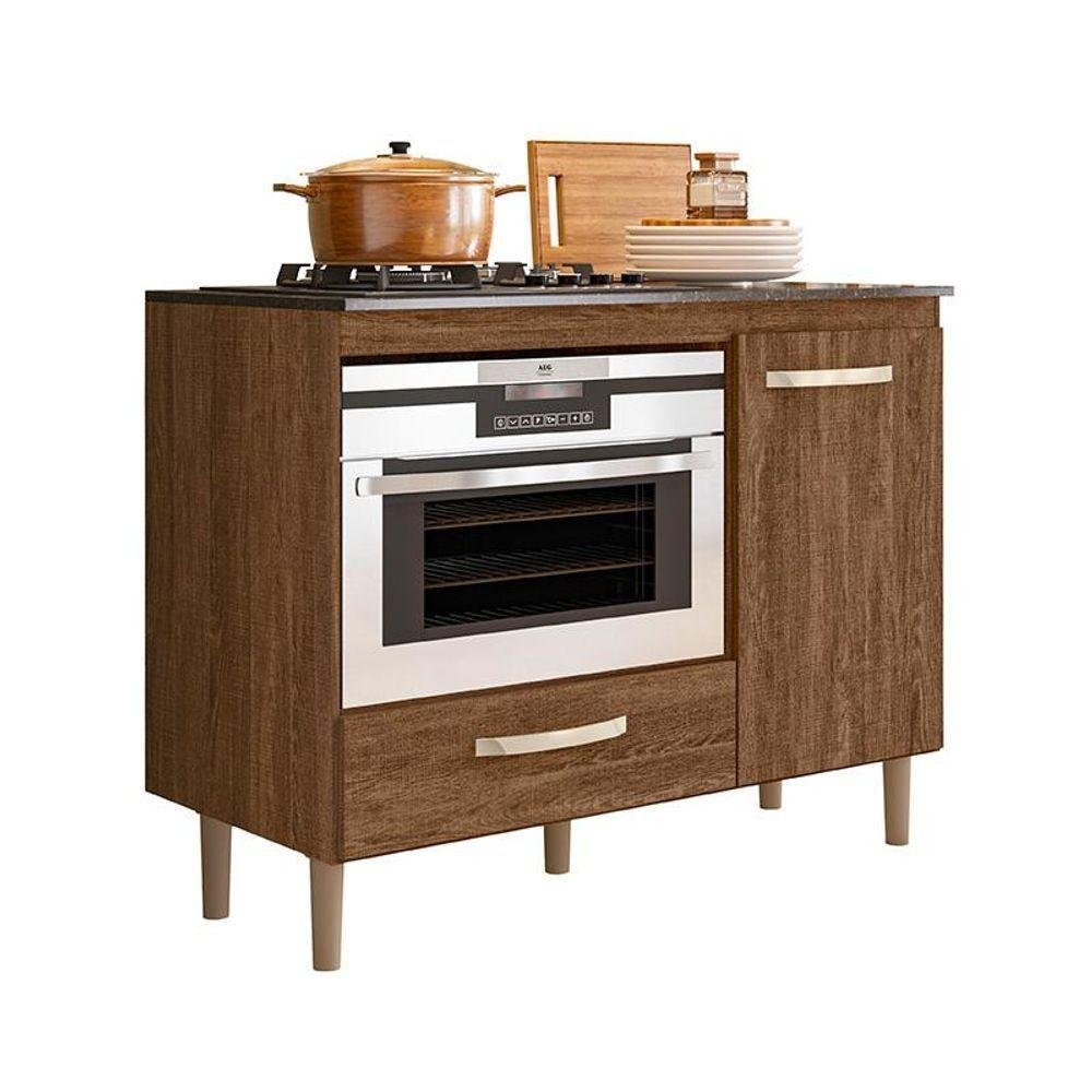 Balcão Para Cooktop 105cm Com 1 Porta E 1 Gaveta Evora | MadeiraMadeira