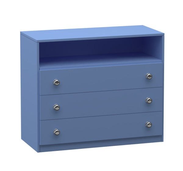 Cômoda Baixa 3 Gavetas Azul | MadeiraMadeira