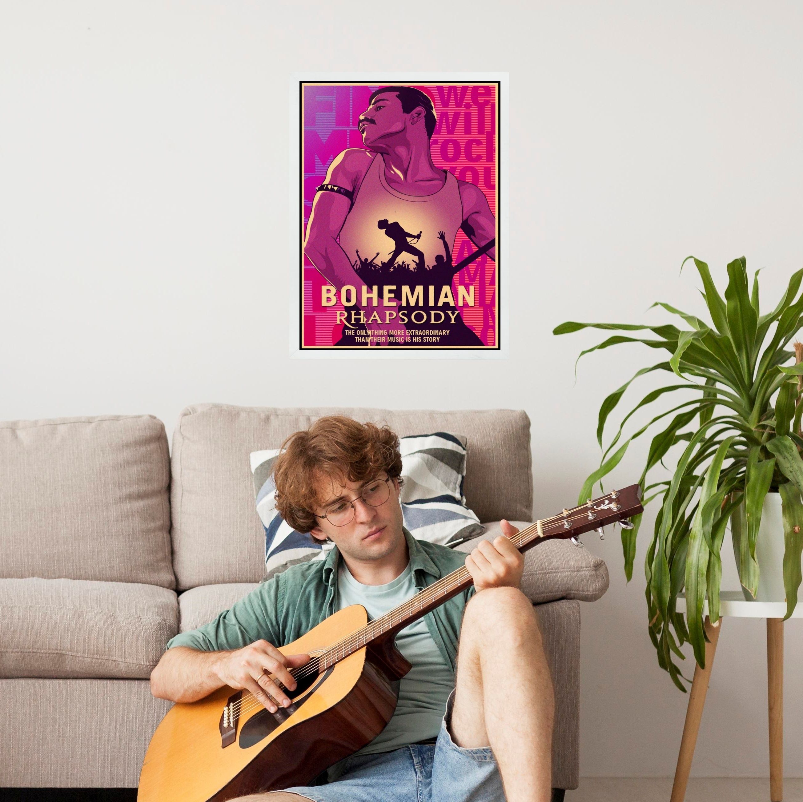 Quadro Bohemian Rhapsody Poster 33x24cm - com Vidro:moldura Branca ...