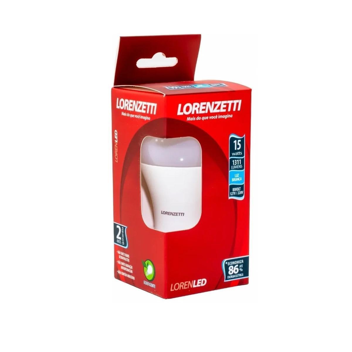 Kit 10 Lâmpadas Led 12W Bivolt E27 6.500K Branca Lorenzetti | MadeiraMadeira