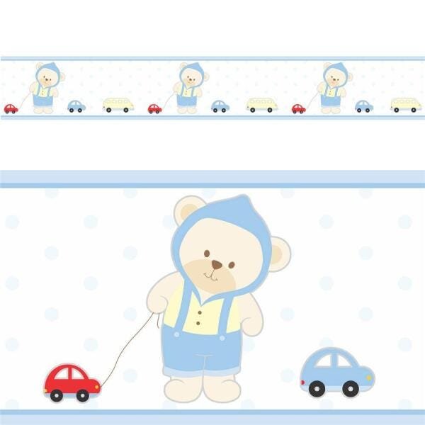 Faixa Adesiva de Parede Ursinho Bebê 10m Grão de Gente | MadeiraMadeira