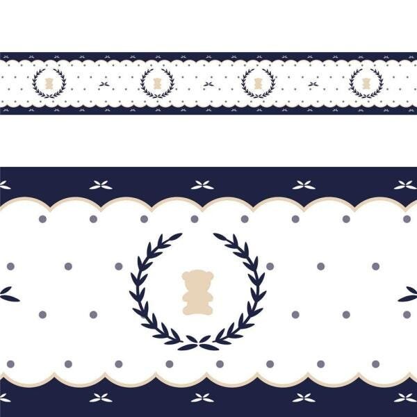 Faixa Adesiva de Parede Urso Azul Marinho 9m Grão de Gente | MadeiraMadeira