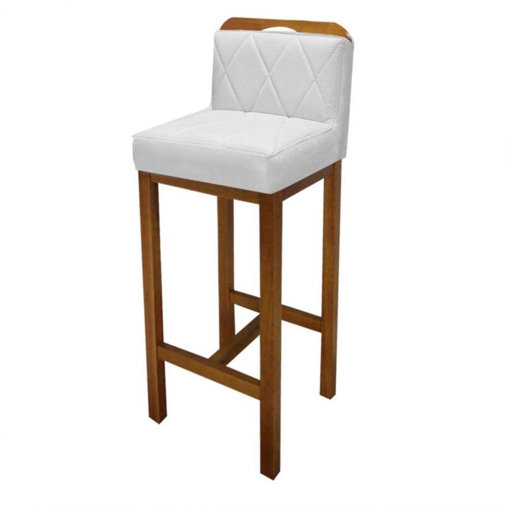 Banqueta Alta Com Encosto Simon Carvalho Branco | MadeiraMadeira
