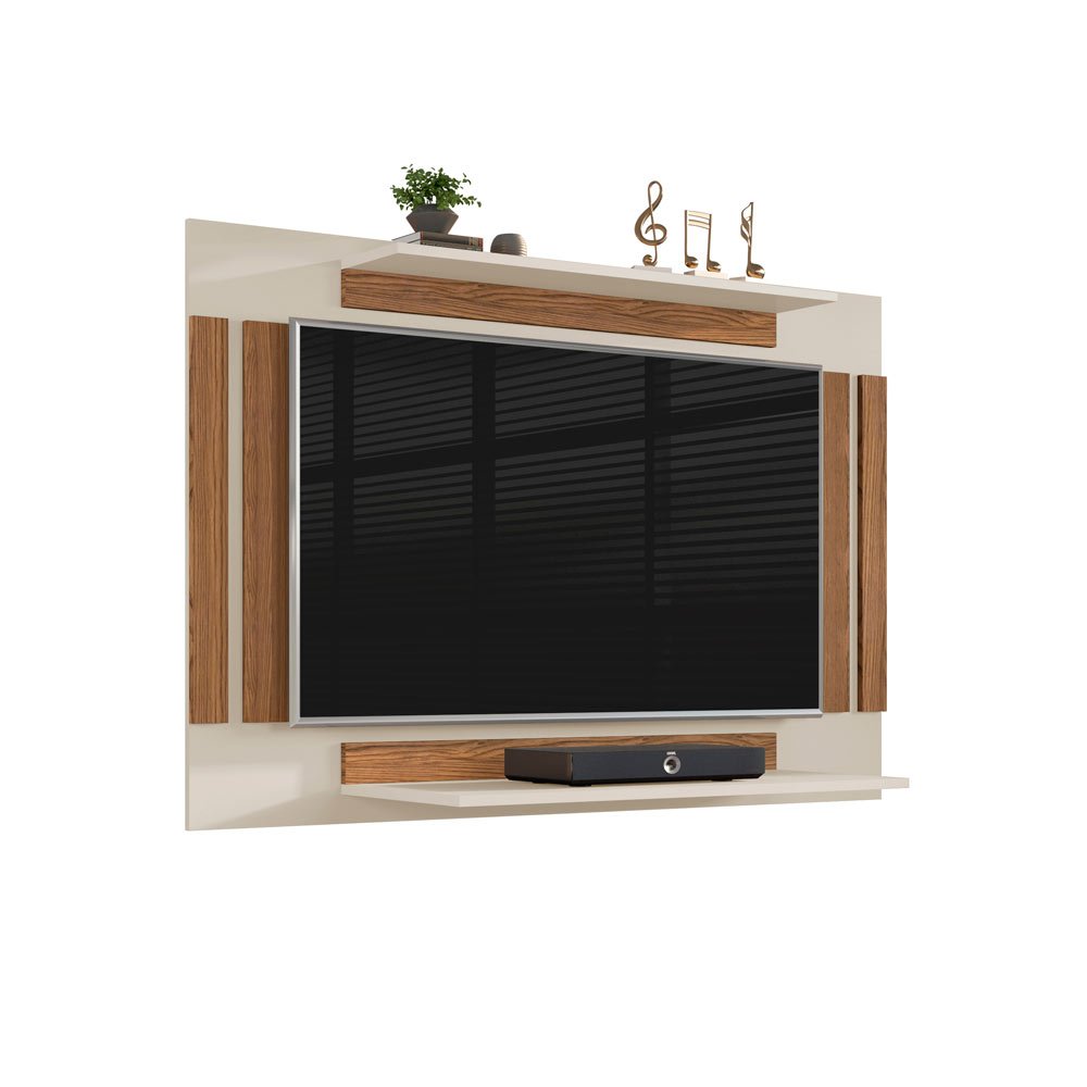 Painel Catar Para TV 42 Polegadas Off White com Nature | MadeiraMadeira