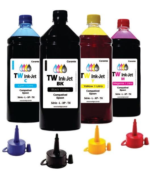 Tinta compatível para epson EcoTank 4 Litros L656 TW Ink-Jet ...