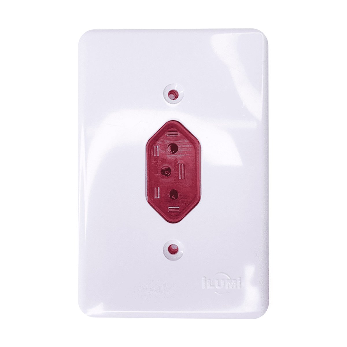 Kit 10 Tomada 20a 2p+t 250v Vermelha Embutir 4x2 Prefeita para Indicar 220v Cor:branco ...