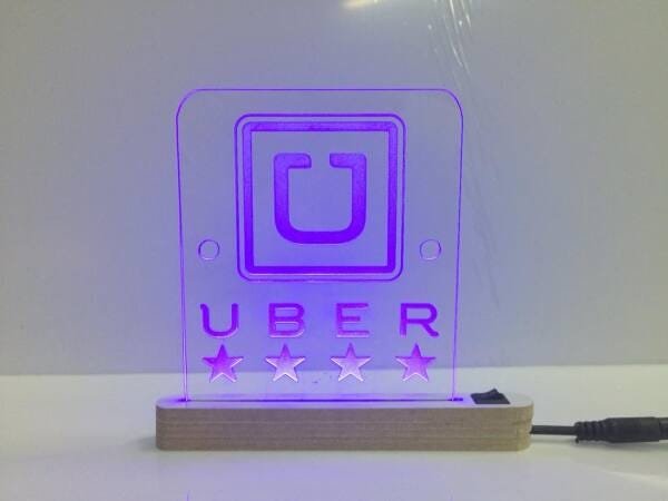 Luminária veicular uber led acrilica | MadeiraMadeira