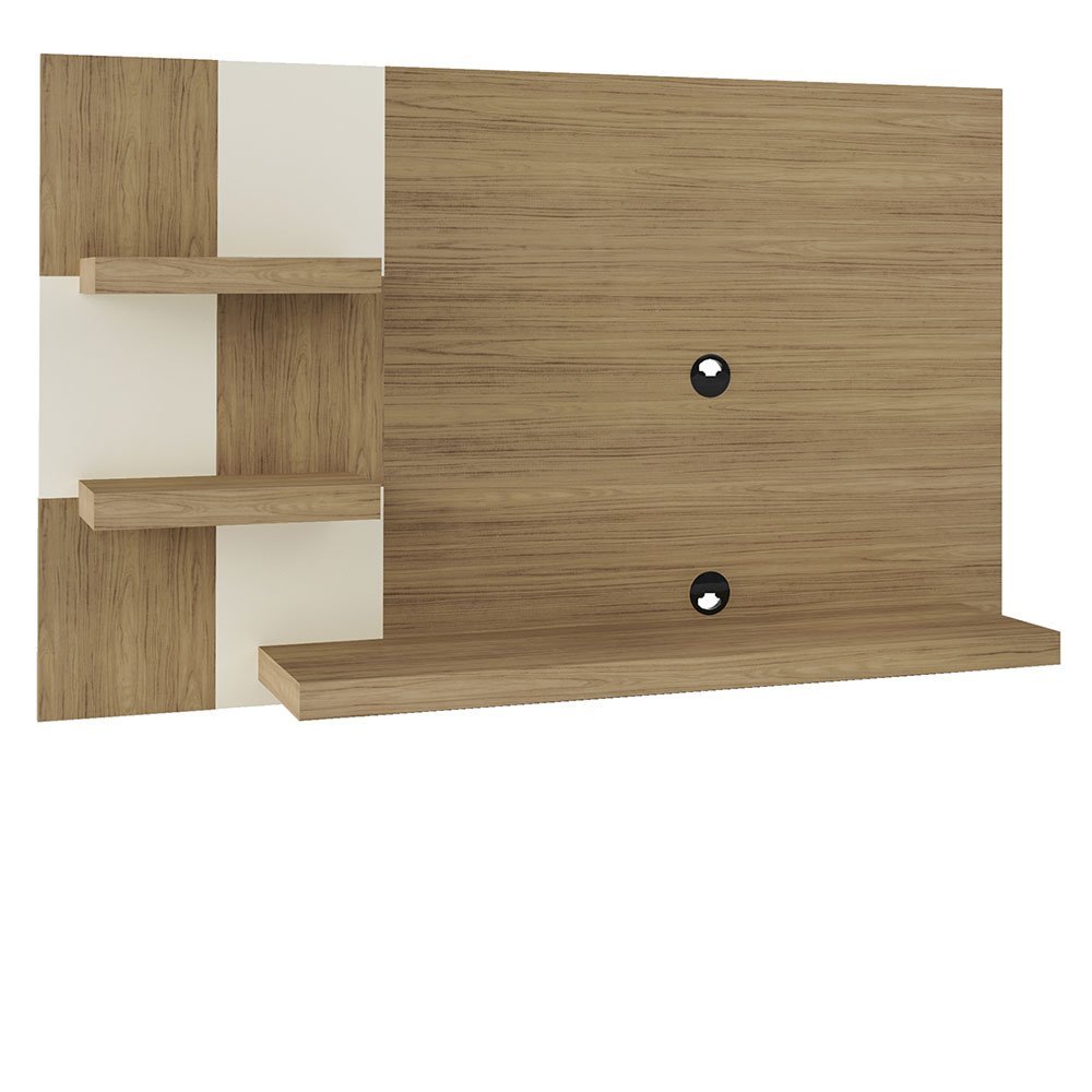 Painel Para Tv 50 Polegadas Chess Artely Pinho Ripado Com Off White | MadeiraMadeira