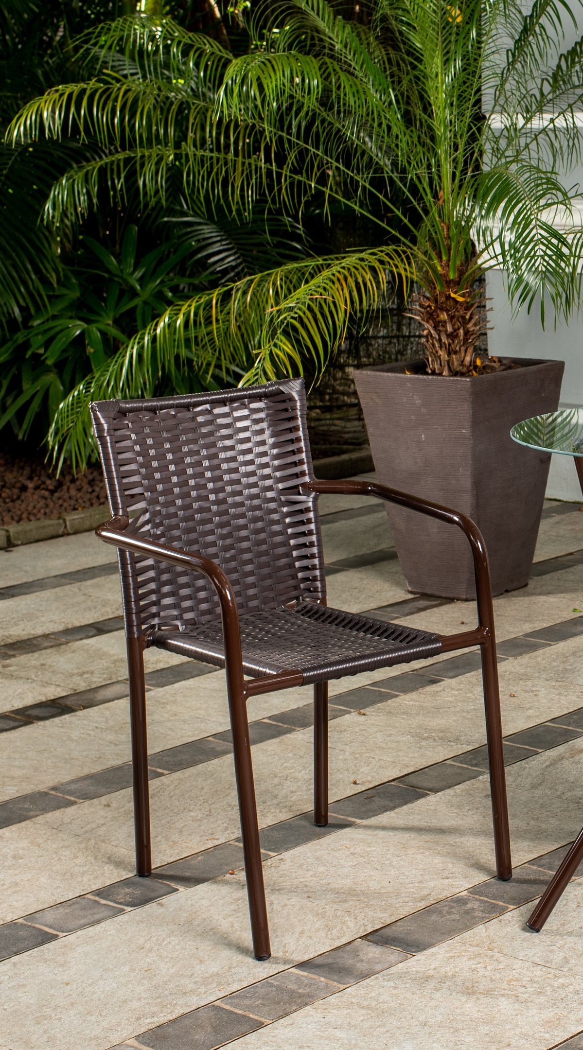 Conjunto 2 Cadeiras Aluminio com Fibra C315 Relevance:Marrom ...