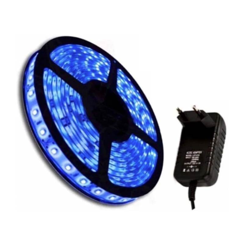 Fita LED Azul 5 metros 5050 com Fonte | MadeiraMadeira