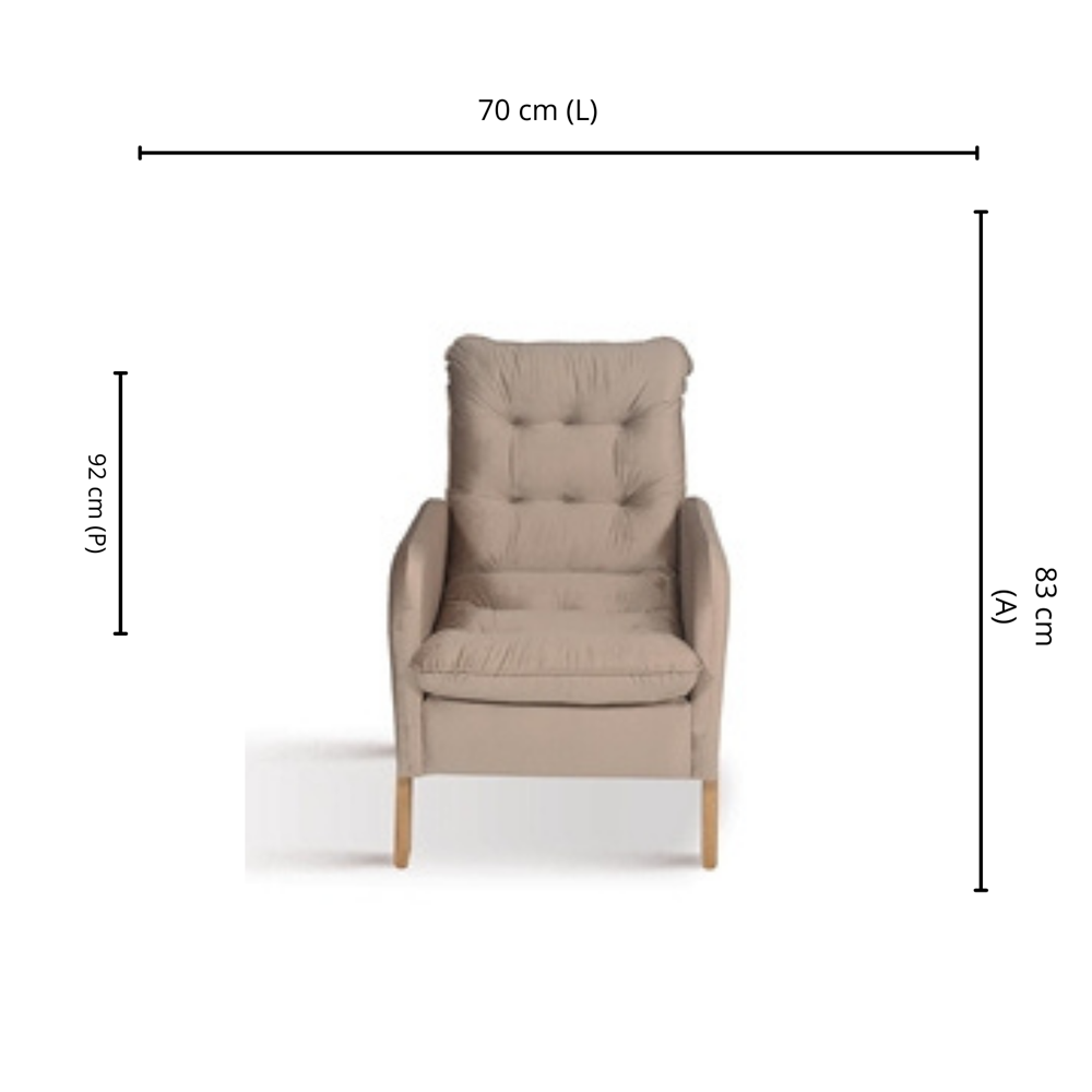 Poltrona Rincão 3200.001.0036 Bege | MadeiraMadeira